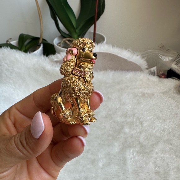 Estee Lauder | Accessories | Estee Lauder Gold Poodle With Pink Details ...